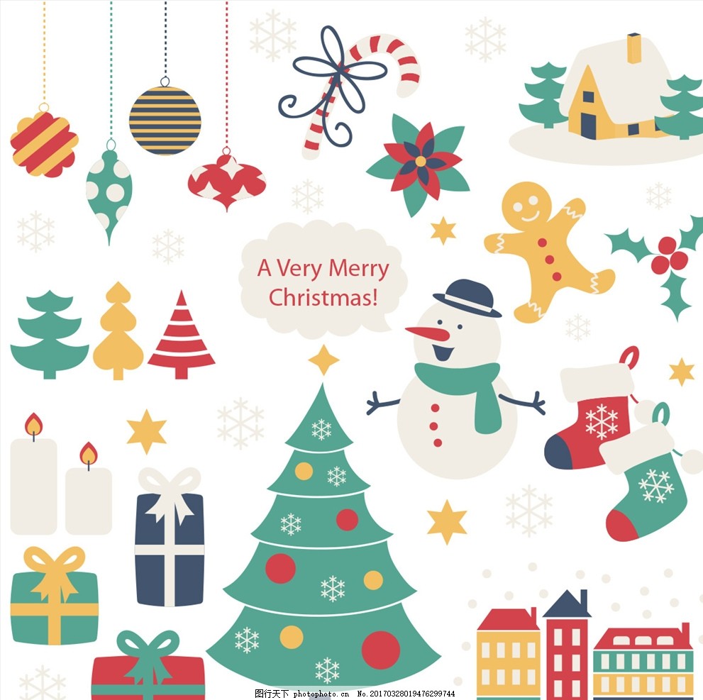 矢量手绘圣诞图标图片_民俗人文_生活方式-图行天下素材网